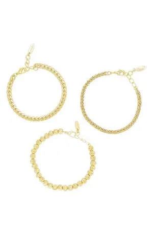 Ettika Set Of Three -plated Bracelets - Gold
