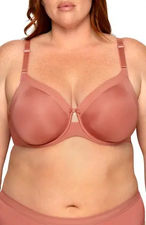 CURVY COUTURE Silky Smooth Underwire Unlined Bra - Desert Dawn