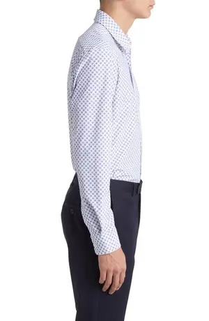 BOSS Liam Regular Fit Geometric Print Button-up Shirt