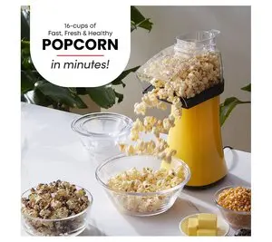 ELITE Gourmet Fast Hot Air Popcorn Popper - One-color