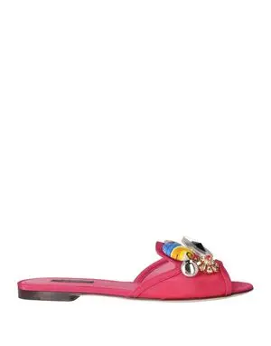 Dolce & Gabbana Embellished Slide Sandals - Magenta