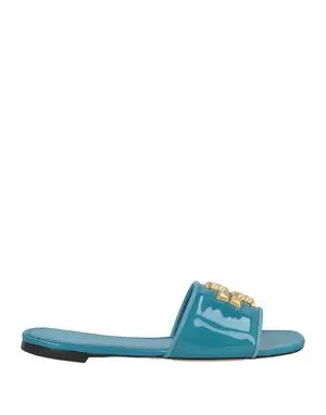 Tory Burch Leather Slide Sandals - Green