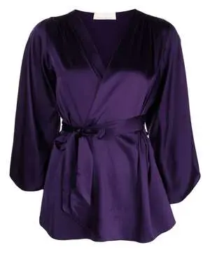 FLEUR DU MAL Angel-sleeve Robe Purple