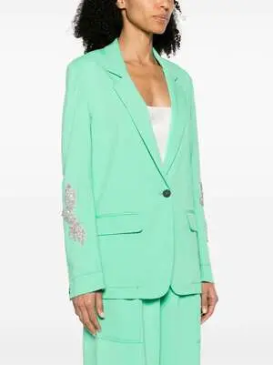 FORTE_FORTE Floral-appliqué Crepe Blazer