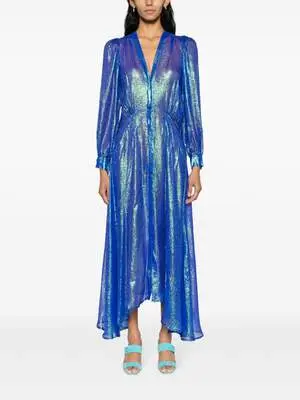 FORTE_FORTE Metallic Patterned-jacquard Midi Dress