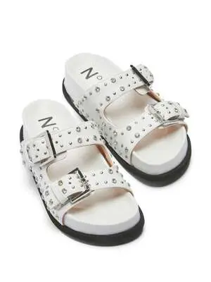 N°21 Crystal-embellished Double-strap Slides
