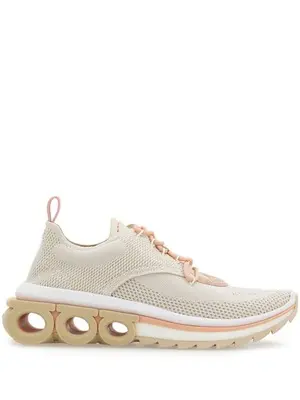 FERRAGAMO Gancini Panelled Sneakers - Grey