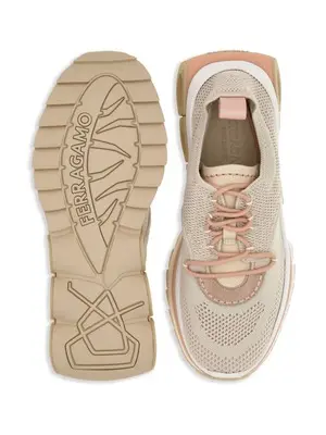 FERRAGAMO Gancini Panelled Sneakers - Grey
