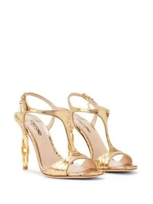TOM FORD 115mm Chain-heel Leather Sandals