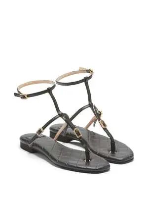 N°21 Crystal-embellished Buckle Leather Sandals