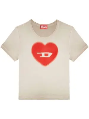 DIESEL® T-ele Heart D T-shirt - Neutrals