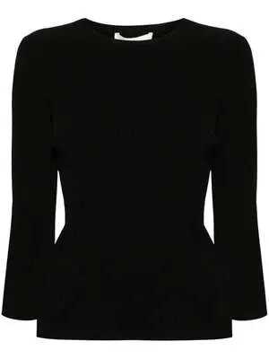 Tibi Giselle Ribbed-knit Jumper - Black