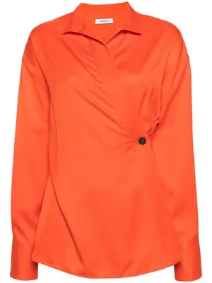 FERRAGAMO Wrap-design Blouse - Orange