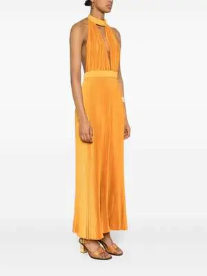 L'IDEE Chateau Pleated Maxi Dress - Orange