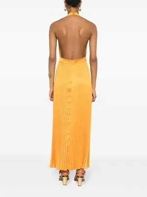 L'IDEE Chateau Pleated Maxi Dress - Orange