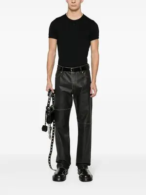COURREGES Logo-appliqué T-shirt - Black