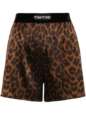 TOM FORD Leopard-print Silk Shorts