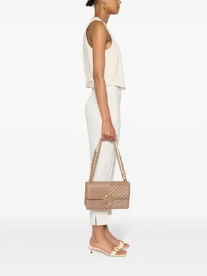 Pinko Classic Love Leather Shoulder Bag