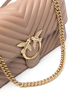Pinko Classic Love Leather Shoulder Bag