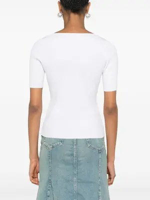 Pinko Embroidered-logo U-neck T-shirt