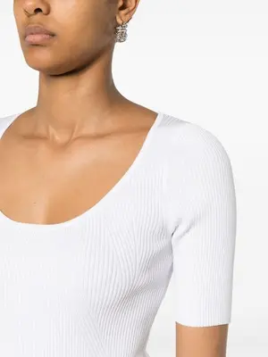 Pinko Embroidered-logo U-neck T-shirt