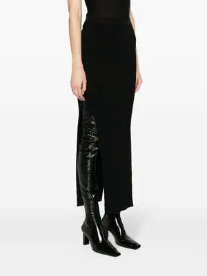 Rick Owens Sacris Ribbed-knit Maxi Skirt - Black