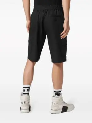 Philipp Plein Drawstring Cargo Shorts - Black