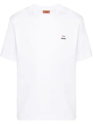 Missoni Crew Neck T-shirt In Cotton With Embroidery And Logo
