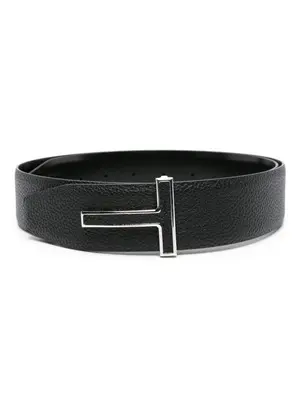 TOM FORD T-buckle Leather Belt - Black