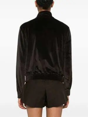 SPORTY & RICH Velour Zip-up Jacket - Brown