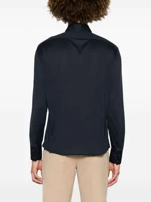 Brunello Cucinelli Long-sleeve Silk-cotton Shirt - Blue