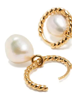 MISSOMA Pearl Drop Hoop Earrings