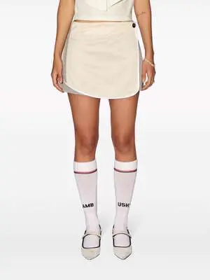 AMBUSH Layered Pleated Mini Skirt - Neutrals