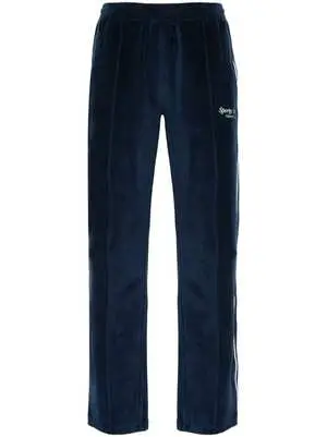 SPORTY & RICH Velour Cotton Track Pants - Blue