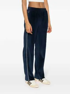 SPORTY & RICH Velour Cotton Track Pants - Blue