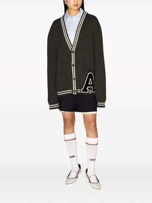 AMBUSH Monogram Appliqué Wool Cardigan
