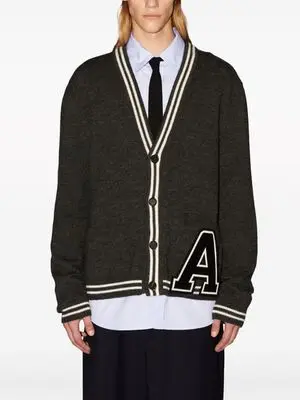 AMBUSH Monogram Appliqué Wool Cardigan