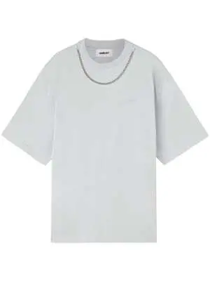AMBUSH Chain-embellished Organic-cotton T-shirt - Blue