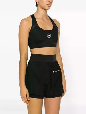 Adidas By Stella McCartney Logo-print Sports Bra - Black