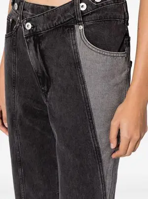 FENG CHEN WANG Logo-patch Straight-leg Trousers - Black