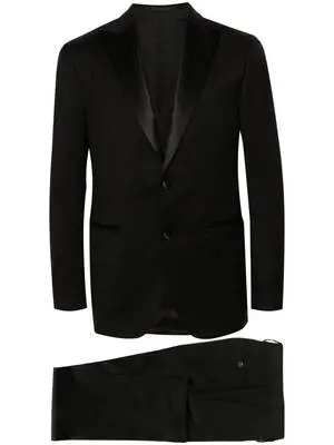 Corneliani Single-breasted Virgin Wool Suit - Black