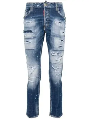 Dsquared2 Distressed Slim-leg Jeans - Blue