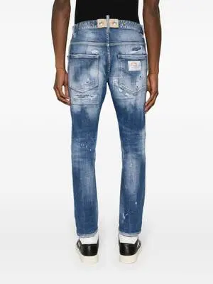 Dsquared2 Distressed Slim-leg Jeans - Blue