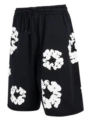 DENIM TEARS The Cotton Wreath Shorts - Black