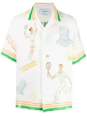 Casablanca Logo-print Linen Shirt - Multicolour