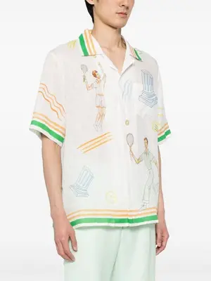 Casablanca Logo-print Linen Shirt - Multicolour