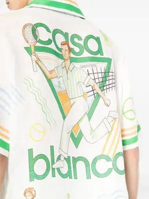 Casablanca Logo-print Linen Shirt - Multicolour
