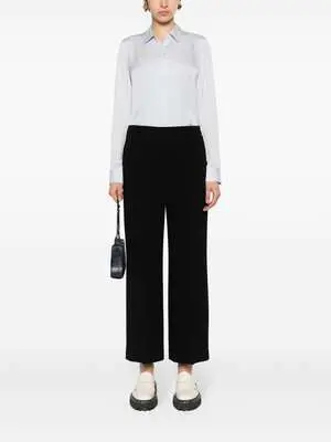 Theory Mid-rise Wide-leg Trousers - Black