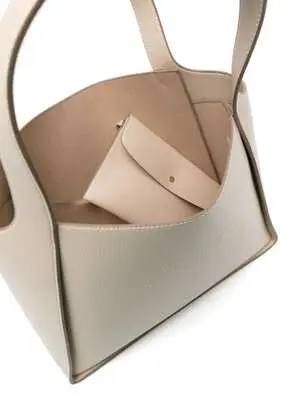 Stella McCartney Logo-studded Faux-leather Tote - Neutrals