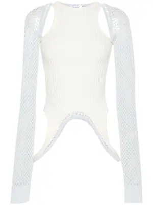 Off-White Racerback Panelled Top - Neutrals